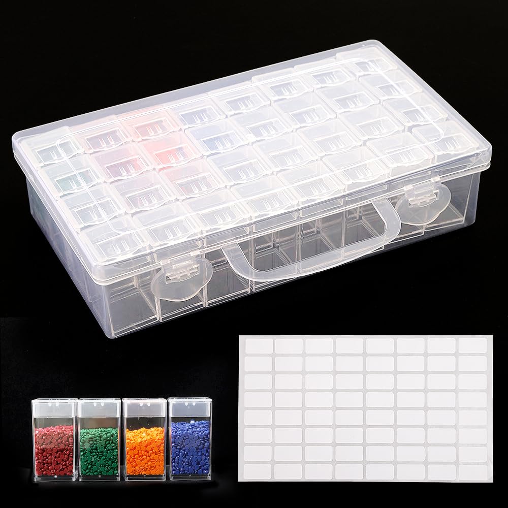 WELYEA 1 Pack 32 Grids Diamond Painting Storage Containers, Bead Organizer and Storage, Diamond Painting Accessories, Diamond Art Storage, Diamond Dots Storage