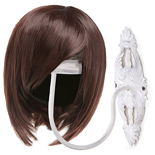 MyGift Vintage Black Metal Wall Mounted Hat Holder Rack for Wig, Cap, Fedora, Helmets, Set of 2