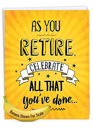 NobleWorks - As You Retire - Business, Teacher, Coworker Humor Retirement Card with Envelope (Big 8.5 x 11 Inch) J6875RTG