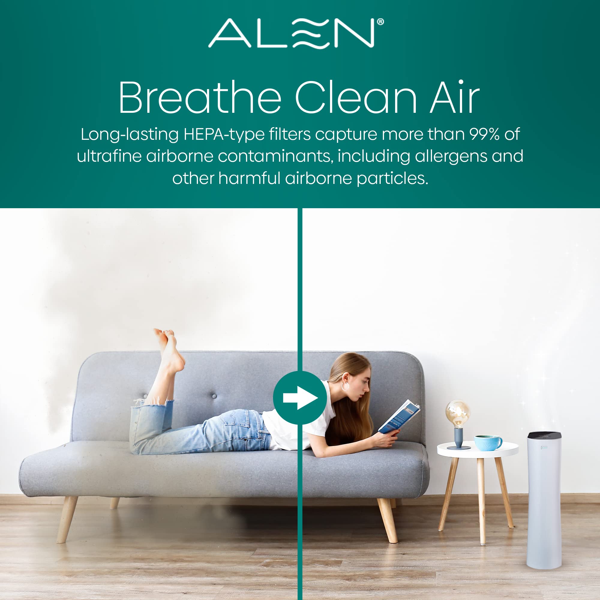 Alen Air Filter TF50-Pure Replacement HEPA Filter for Paralda Air Purifier - Captures Allergens, Dust, & Mold (1 Filter)