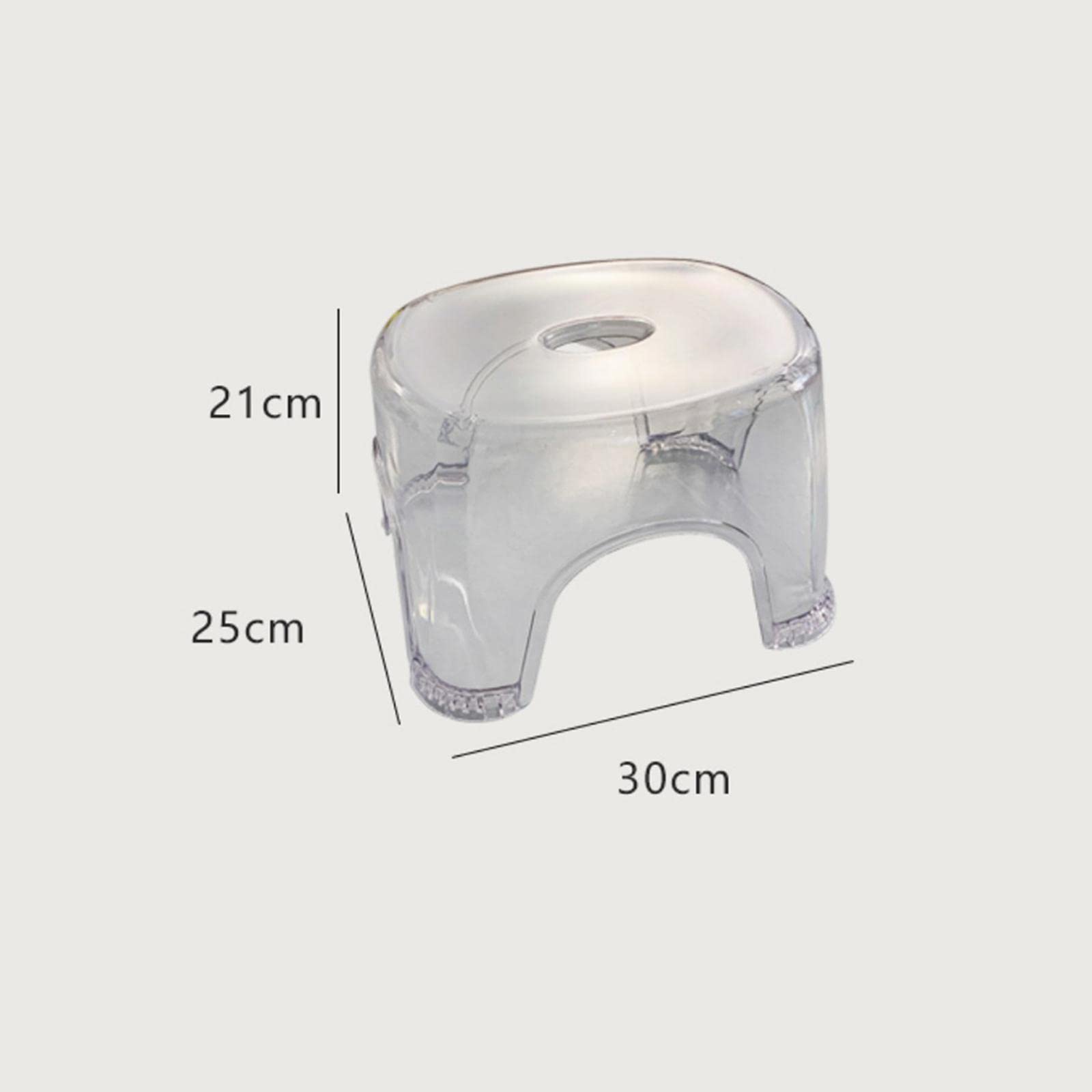 Dualoai Acrylic Bathroom Stool Shoe Changing Stool Lightweight Small for Living Room