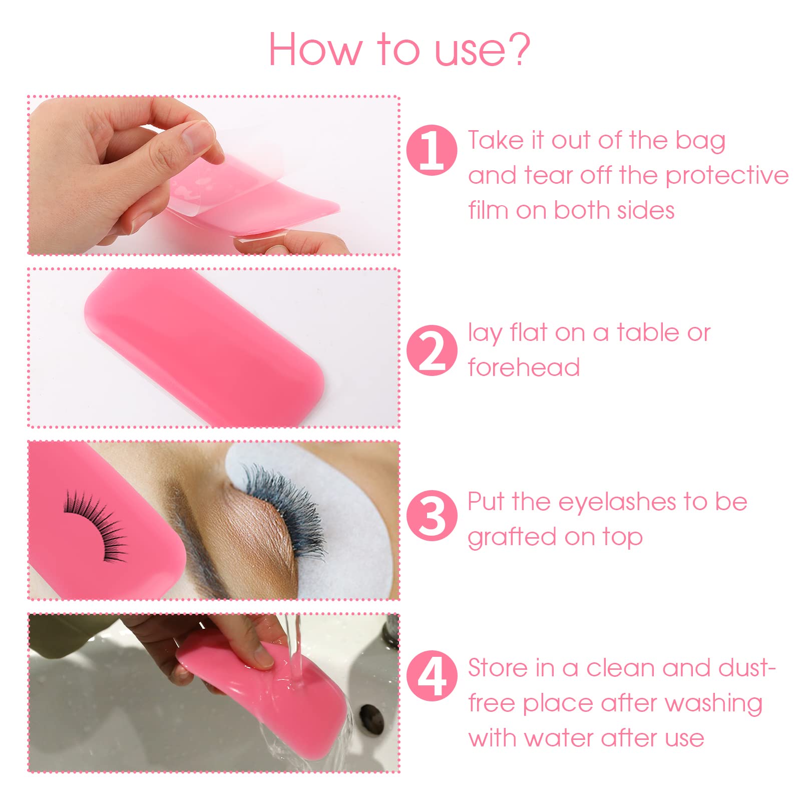 6 Pieces Silicone False Eyelash Holder Pads Loose False Lashes Holder Reusable Reusable Silicone Pad Eyelash for Women and Lash Extension Supplies Tools