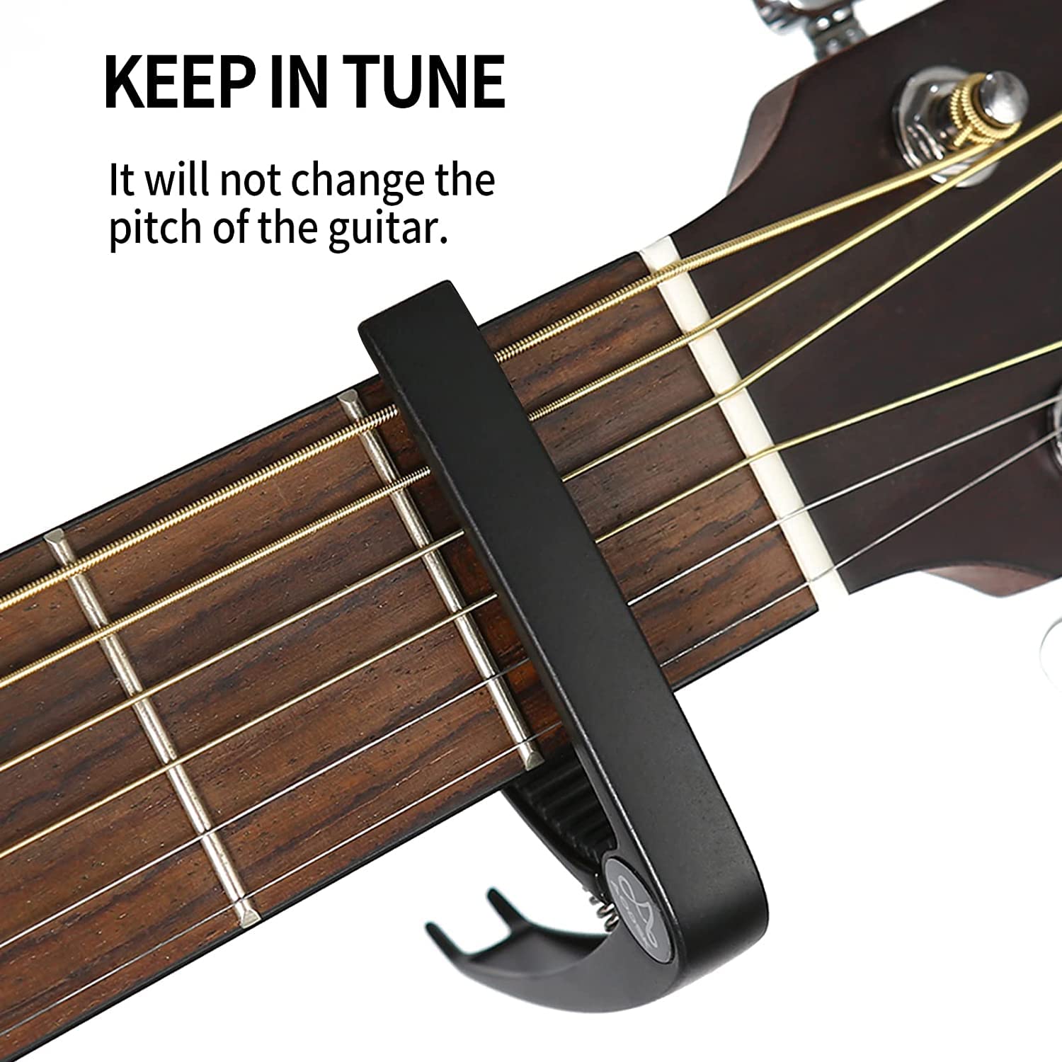 AODSK Capo for Electric Guitar Acoustic Guitar String Steel Ukulele Capo Metal Material Black with 3 pick