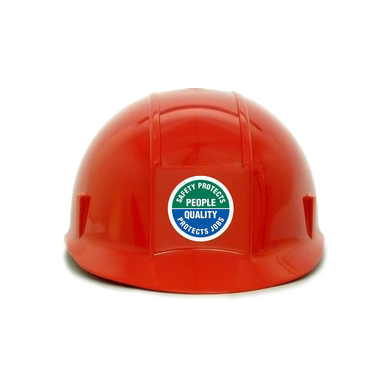 SmartSign Safety Protects People - Quality Protects Jobs Pack of 5 Hard Hat Labels | Retro-Reflective, 2" Circle