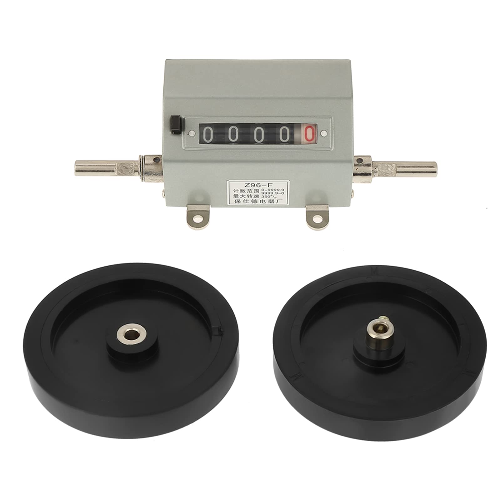 Length Counter, 1 Pack 5 Digits 0-9999.9 Mechanical Length Counter Max Speed 350RPM Grey Reset with Rolling Wheel for Record of Weaving, Plastic Film, Leather, etc