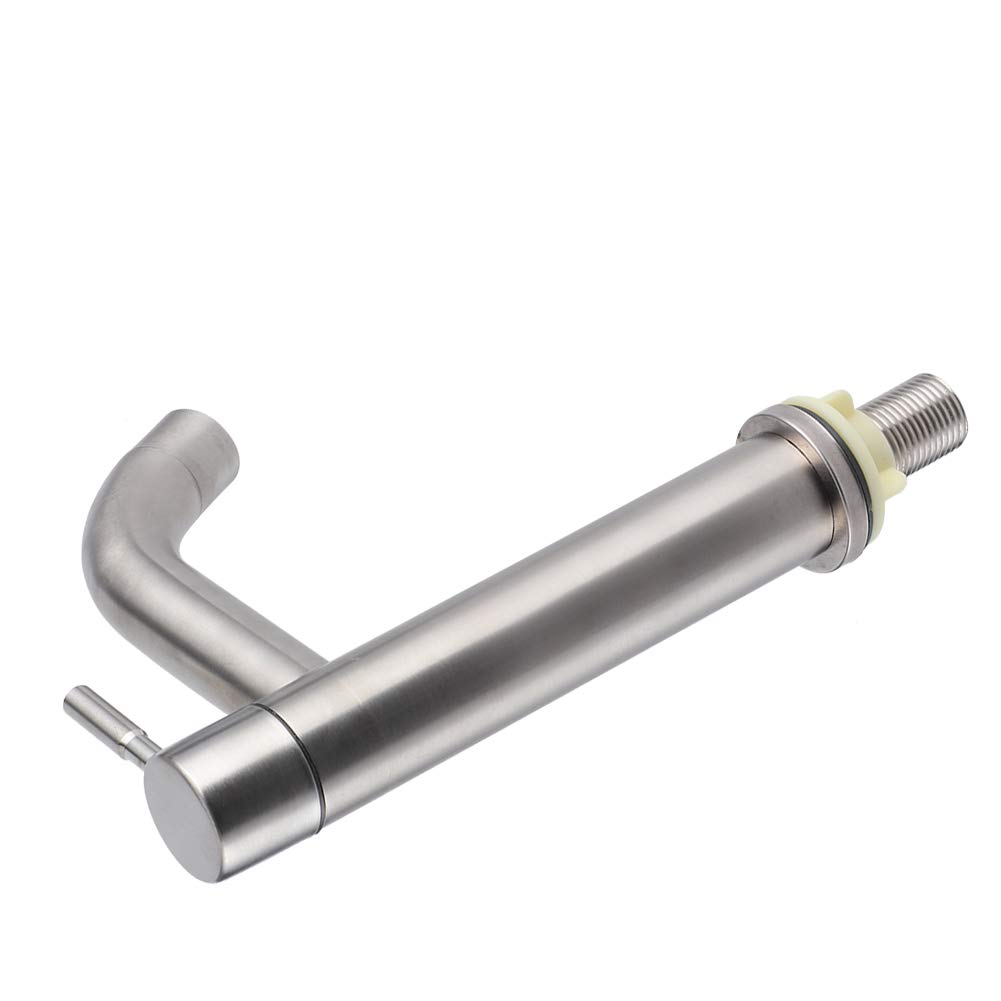 G1/2 Brushed Faucet, Stainless Steel Single Cold Faucet Wash Basin Water Tap Wrench Type Bathroom Faucet for Home Kitchen Bathroom Accessory (Cylinder Single Cold Faucet)
