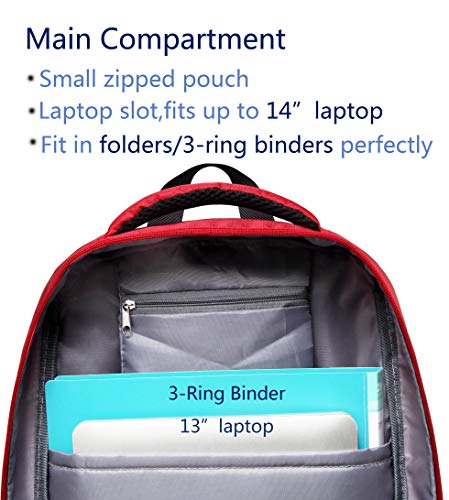 BLUEFAIRY Boys Backpacks with Lunch Bag for Kids Primary Elementary School Bags Set Eementary Book Bags Lightweight Durable Gifts 2pcs (Red)