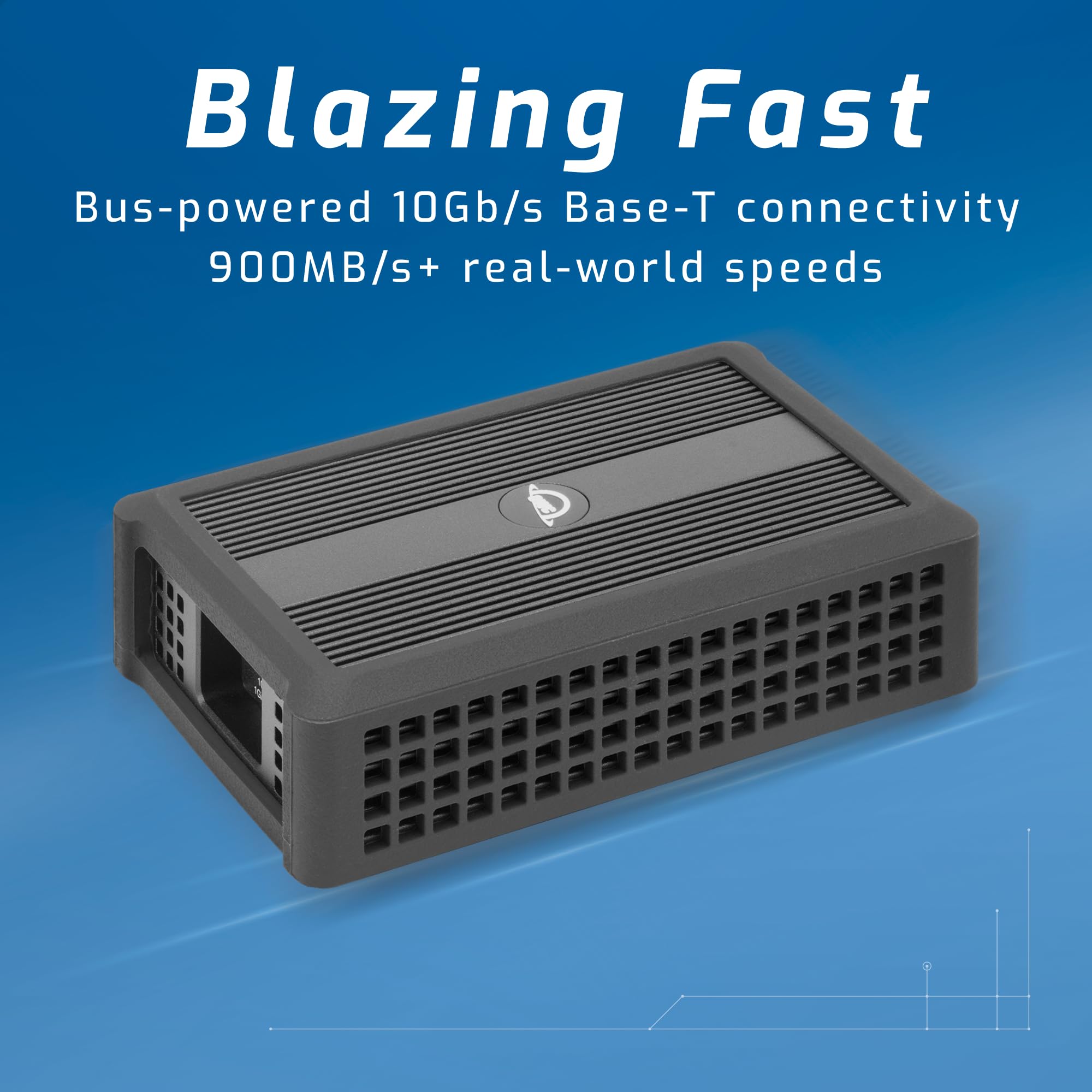 OWC Thunderbolt 3 10G Ethernet Adapter, for High-Speed Network Connections, RJ45 Port Supports 10Gb/s, 5Gb/s, 2.5Gb/s, 1Gb/s and 100Mb/s Base-T, Compatible with Thunderbolt 3 or Thunderbolt 4 Ports