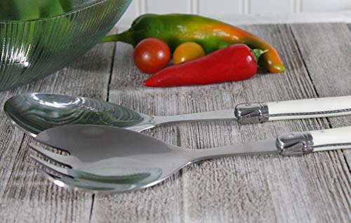 French Home LG038 2 Piece Salad Servers, Faux Ivory