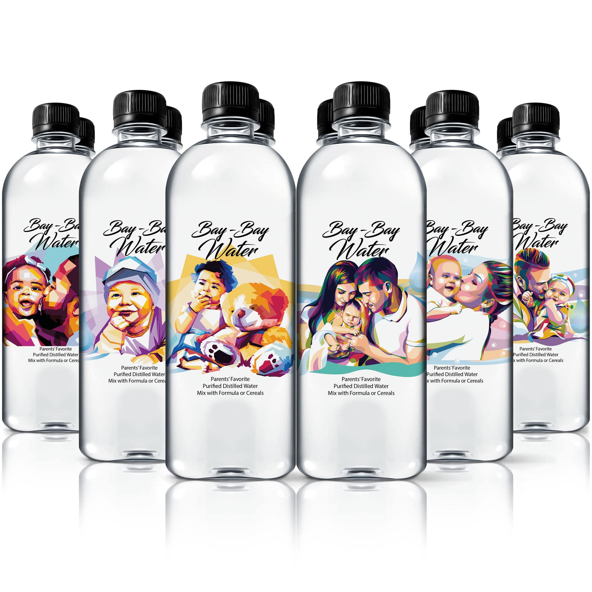 36 Pack Distilled Water by Bay Bay Water - Baby Water for Mixing Formula - Fluoride Free 16.9 fl oz