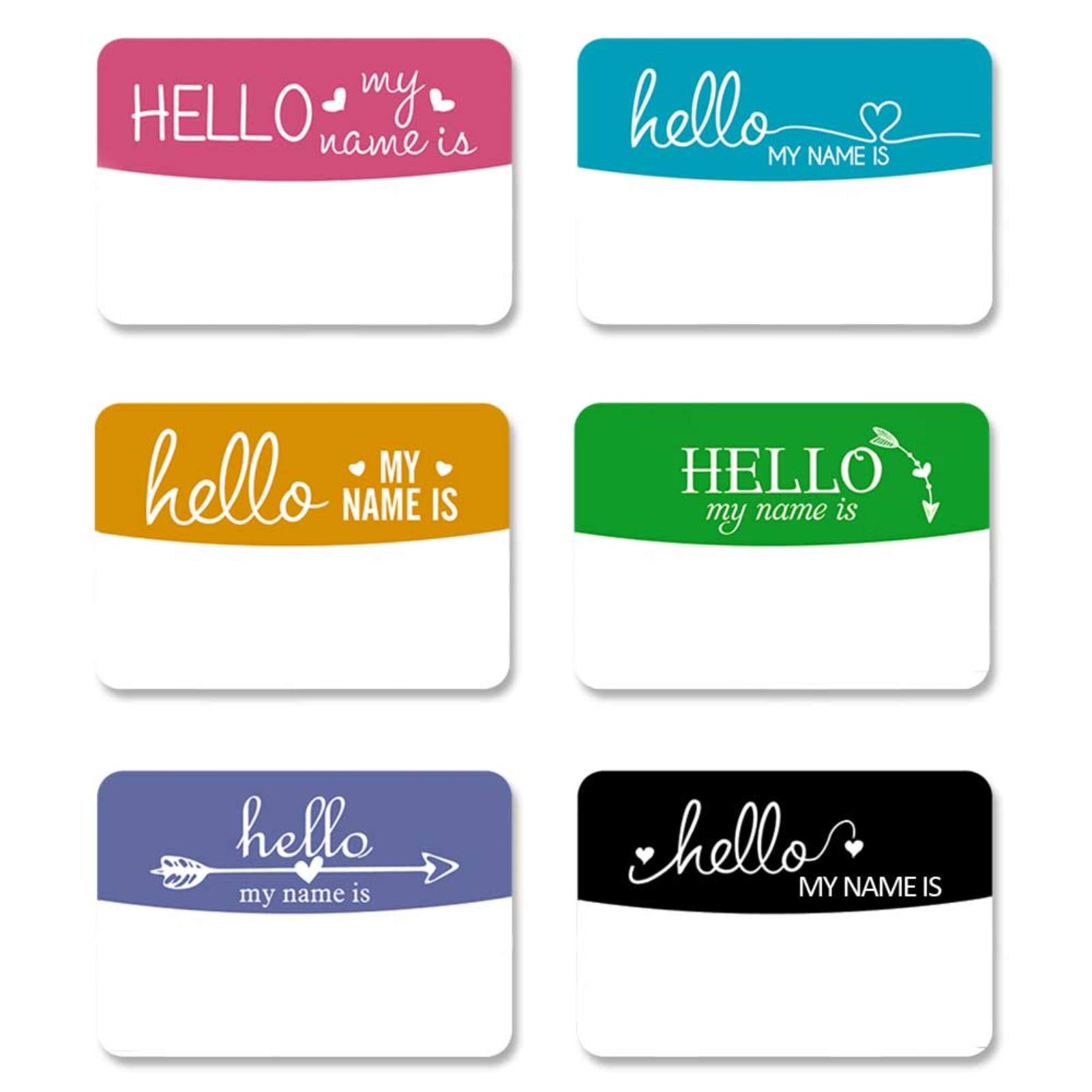 6 Pack Newborn Name Sticker, Hello My Name is Tag, Baby Birth Announcement Sticker, Introduction Name Tag for Newborn Photo Shoot, Photo Prop
