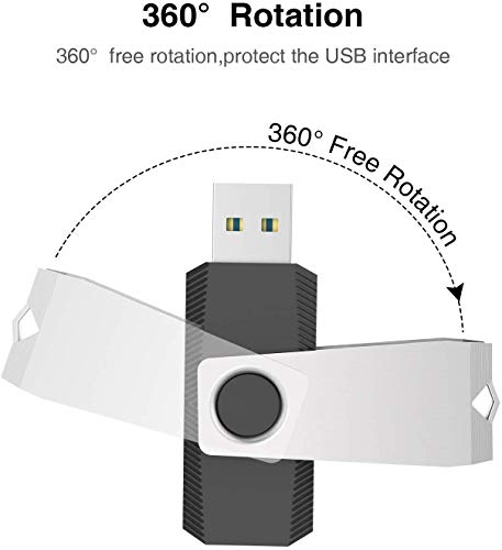 Flash Drives 10 Pack 16GB USB Drive Bulk USB 3.0 Thumb Drives 16GB Memory Stick with LED Indicator Keychain Hole (Black 10-Pack)
