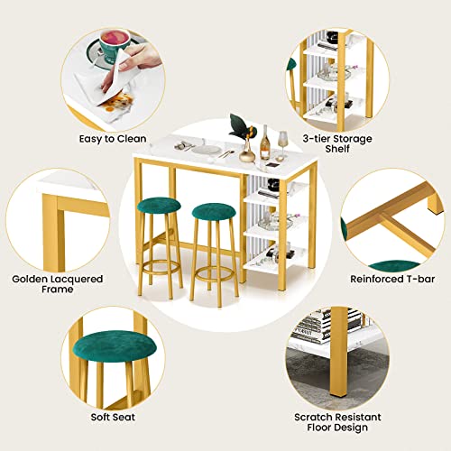 AWQM B010-YBJ2 Table Set, 47.24" × 15.75" × 38.98" (Width×Depth×Height), White