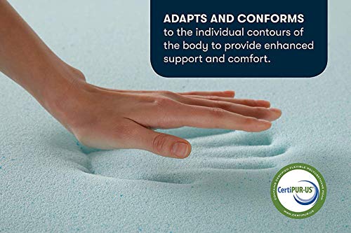 Serta ThermaGel Memory Foam Mattress Topper, King, 3-Inch,Blue
