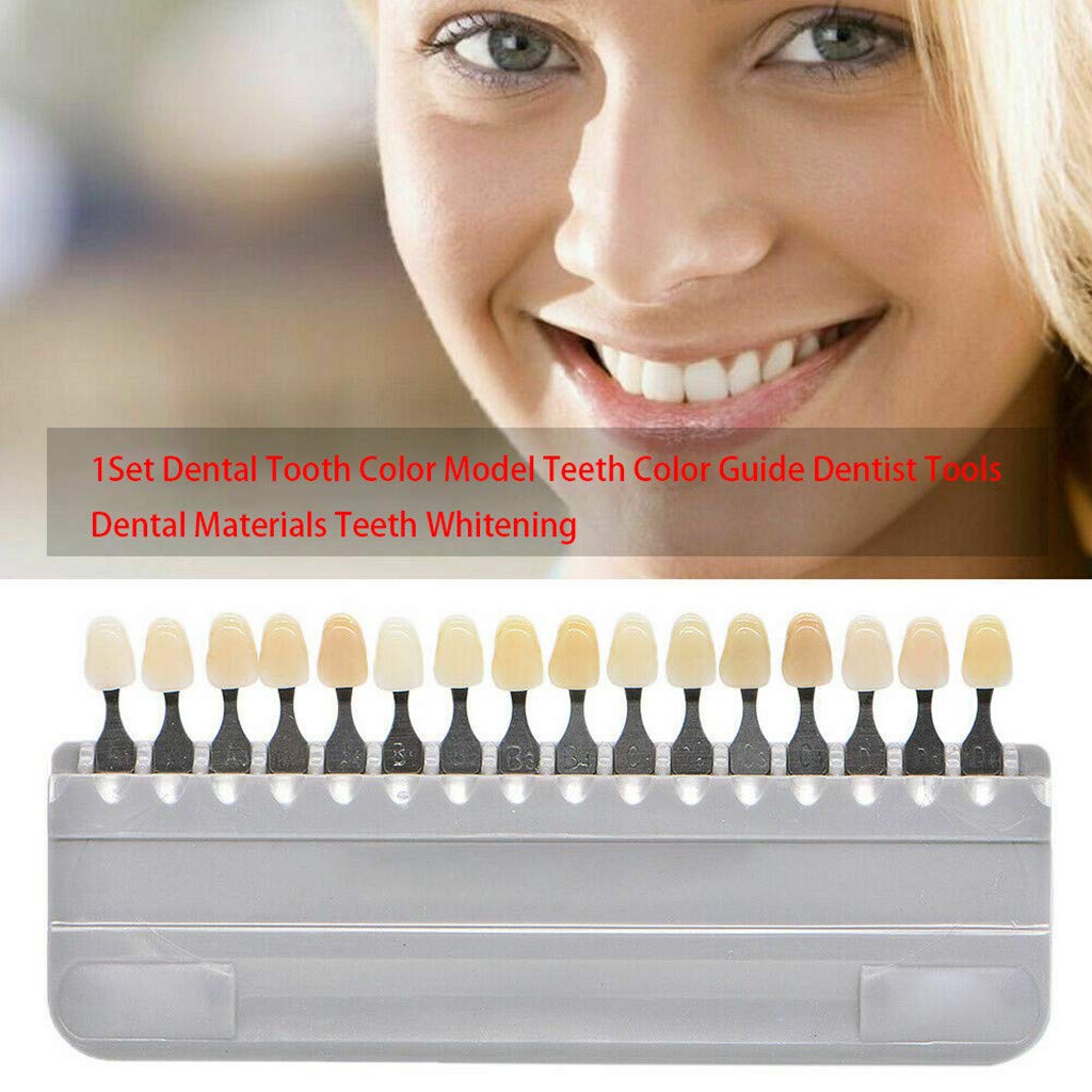 Smiledt 3D Teeth Whitening Shade Guide Porcelain - 16 Colors/Set Tooth Bleaching Shade Chart Mold - Tracking & Comparing - Dental Material Equipment - Oral Care