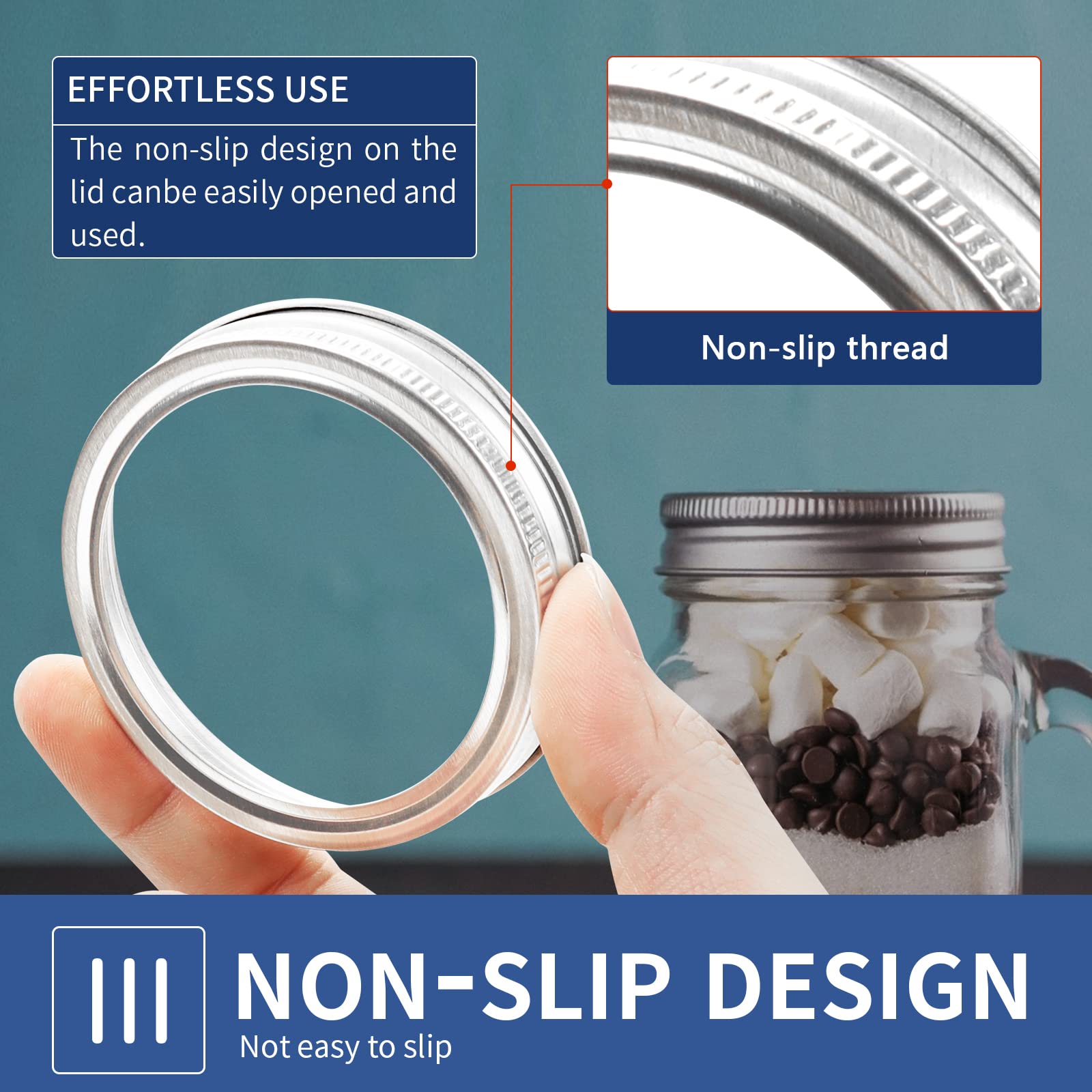 Wide Mouth Canning Rings, 24 PCS Mason Jar Rings Wide Mouth Split-Type Seals Canning Jar Rings, Metal Replacement Canning Bands Rust and Leak Proof Reusable Jar Rings for Large Mason Jars