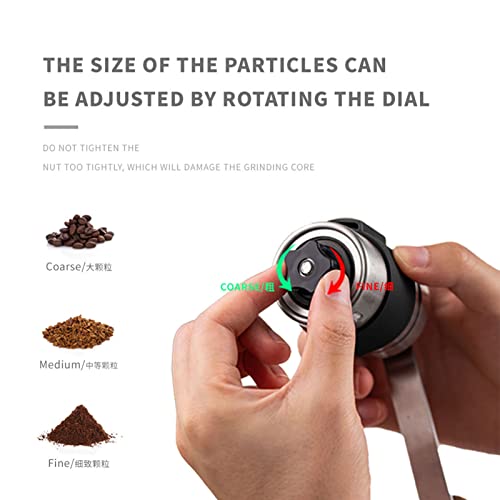 Adjustable Stainless Steel Manual Coffee Grinder, Portable Conical Burr Grinder for Home, Office, and Camping