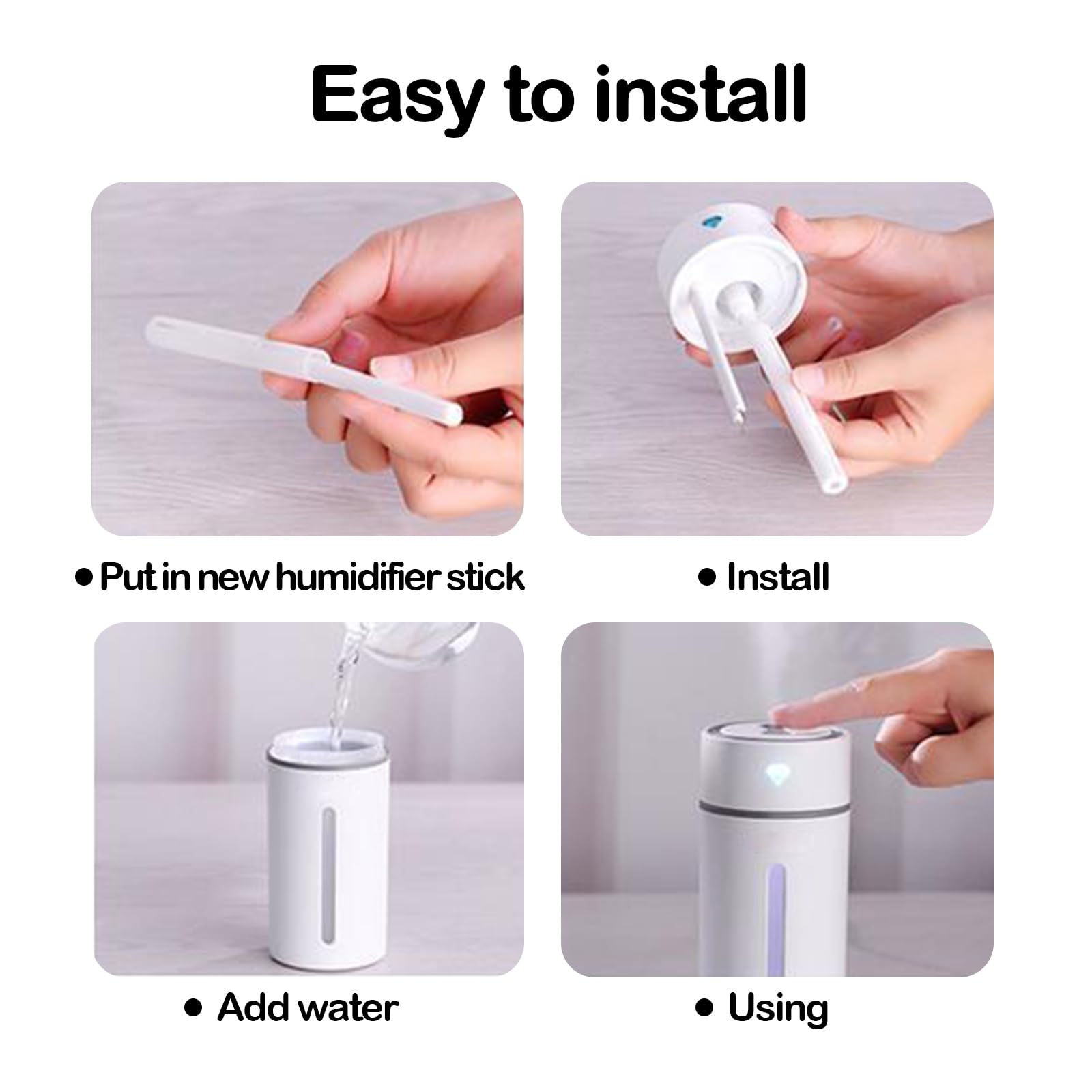 BlingKingdom 12pcs Humidifier Filter Sticks Humidifier Filter Rod Car Diffuser Refill Sticks Pens Humidifier Filter Wick Replacement Filter for USB Humidifier and Mini Diffuser (10x0.7cm)