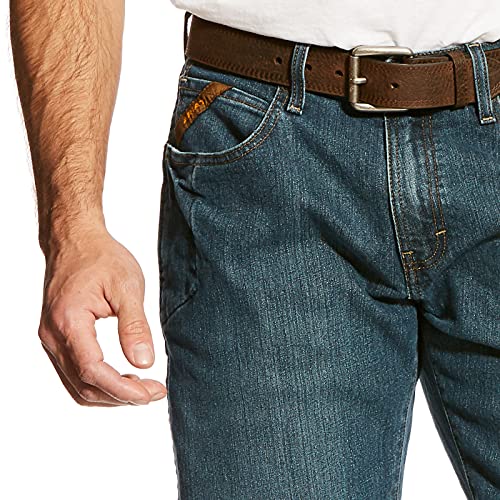 ARIAT Men s Rebar M4 Slim Fit Durastretch Straight Leg Jeans, Carbine, 36W x 32L US