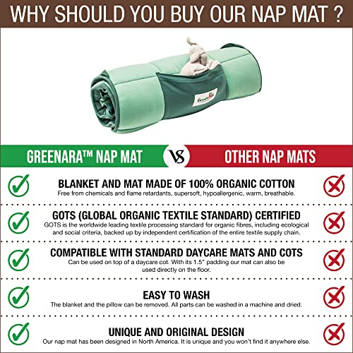 Panda - Organic Cotton Nap Mat for Daycare and Preschool - 50 x 21 INCH (2 to 4 Years)