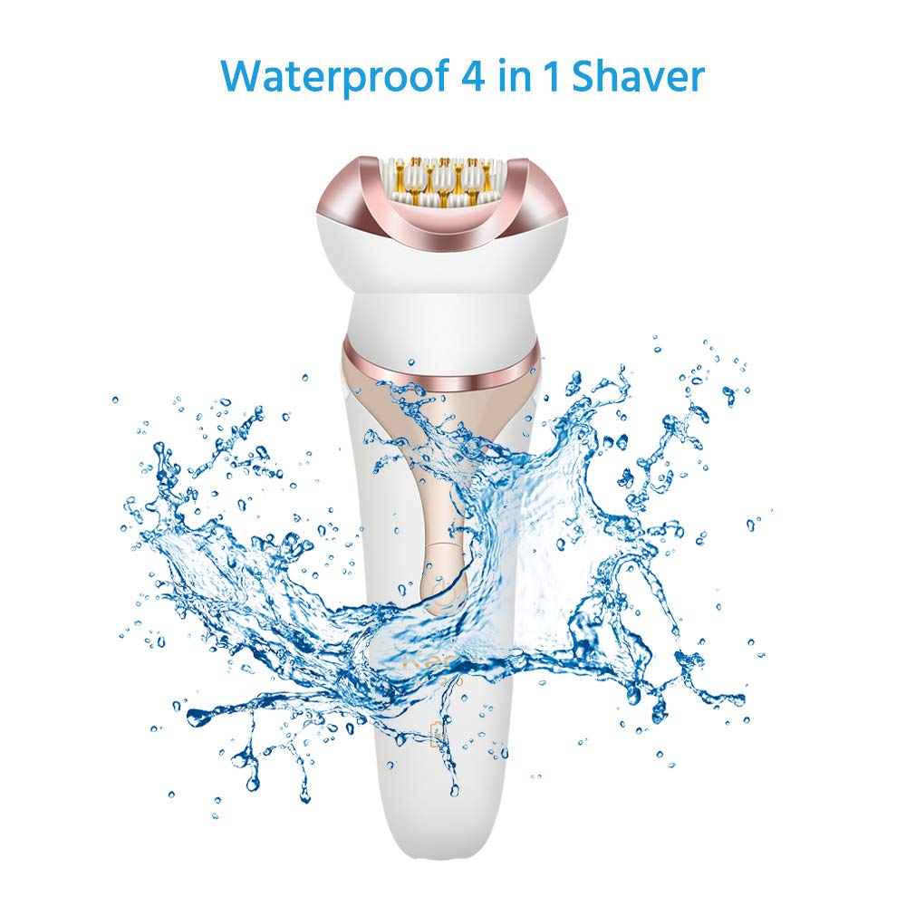 Electrical Shaver for Women,OOCOME Epilator Rechargeable Waterproof Bikini Trimmer Lady Electric Shave & Hair Removal ,4 in 1Cordless Wet & Dry Multi-Function Beauty Kits