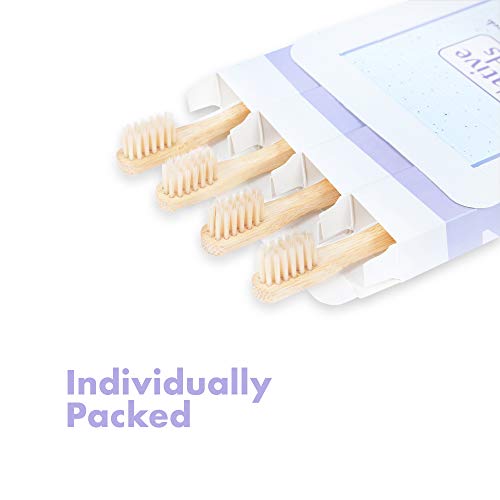Native Birds Kids Bamboo Toothbrush with Soft Bristles, Set of 4 Eco Friendly Toothbrushes, BPA Free, Designed in Ukraine