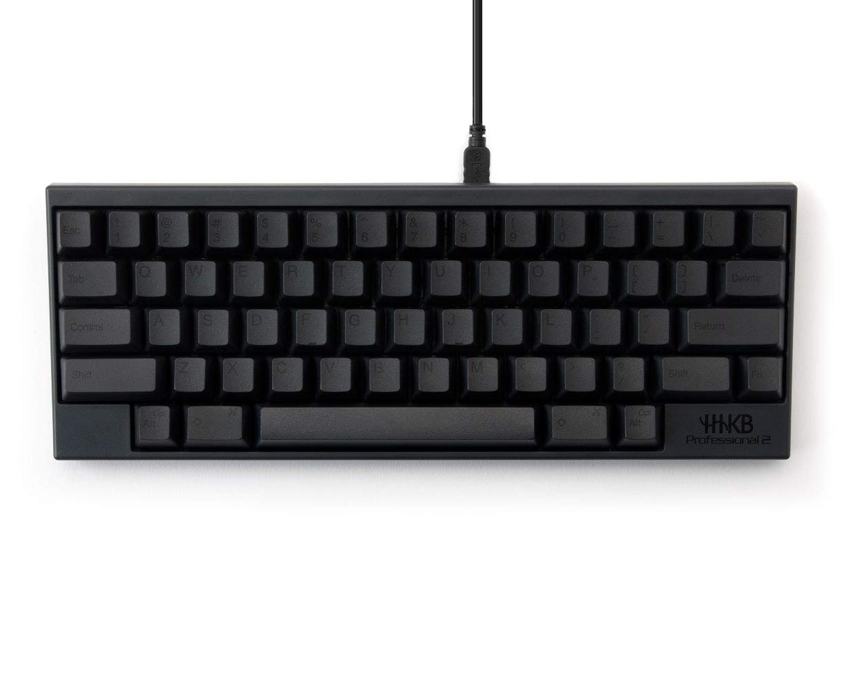 Happy Hacking Keyboard Professional2 (Compact, Charcoal, Printed Keycaps, 45G)
