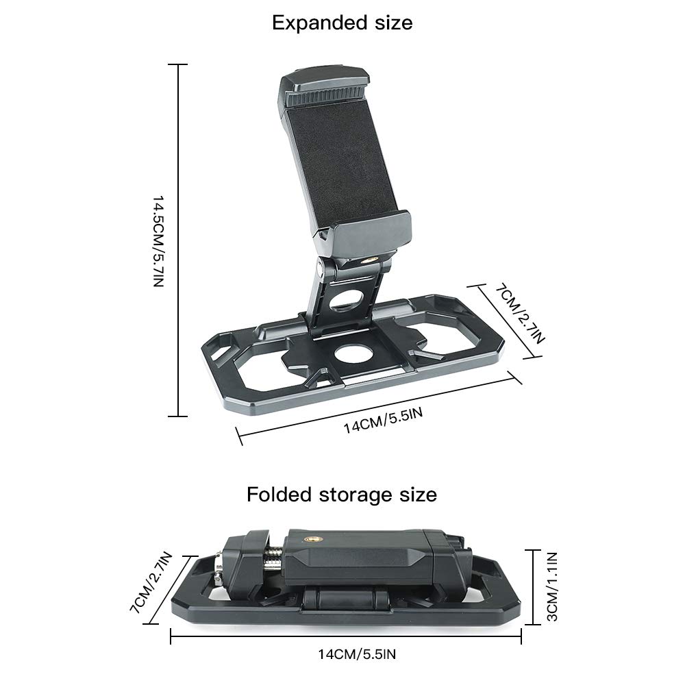 RCGEEK Tablet Stand Compatible with DJI Mavic Mini 4K / Air 3 / Mini 2 / Mini 2 SE/Mini 3 Pro/Air 2 / Mavic 3/ Air 2S Drone Remote Controller 4-11 inch Foldable Tablet Holder with Neck Lanyard