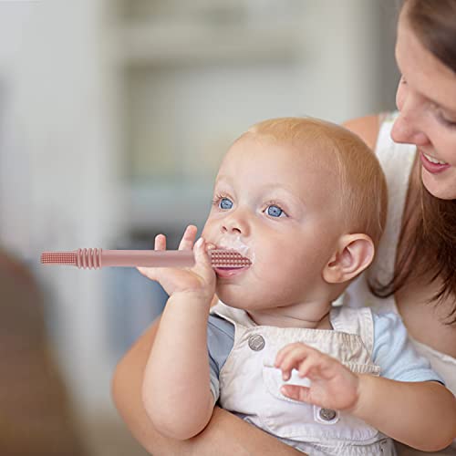 Fu Store Hollow Teether Tube, 6 Pack Chew Straw Toy for Infant Toddlers Silicone Tubes Teething Toys for Babies 3-12 Months BPA Free/Freezable/Dishwasher and Refrigerator Safe