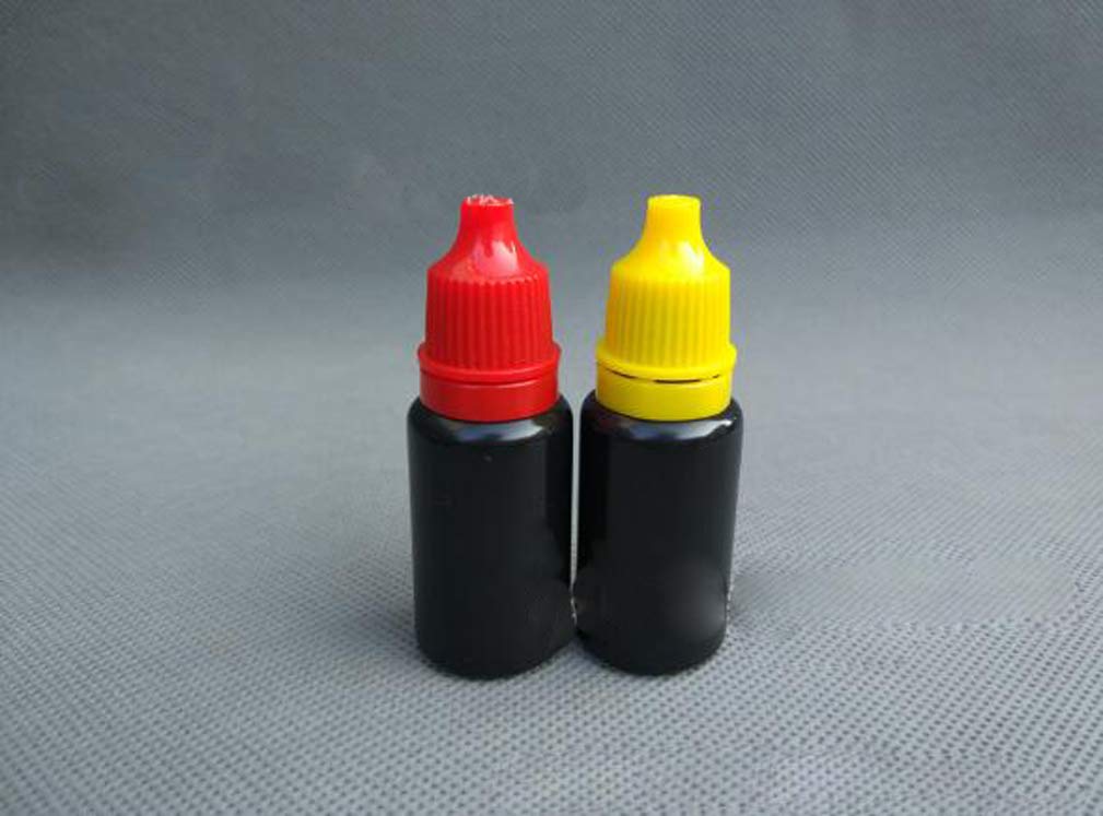 FZBNSRKO 50pcs 10 ml Black Plastic Empty Squeezable Dropper Bottles Eye Liquid Dropper Bottles with Muti-Color Caps
