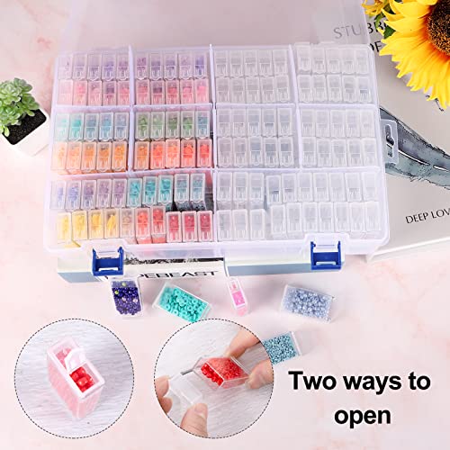 SGHUO 120 Slots Diamond Painting Storage Containers, Diamond Painting Accessories Beads Storage Box for Diamonds, Beads DIY Art Craft Storage