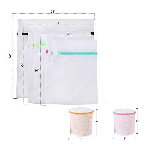 Bagail Set of 13 Mesh Laundry Bags,11 Fine Mesh Laundry Bags and 2 Bra Wash Bags