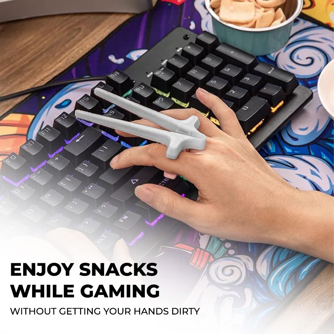 4pcs Finger Chopsticks for Snacking, Multicolor Reusable Gamer Chopsticks, Snack Tongs, Chip Grabber for The Ultimate Gaming Experience, Perfect Snack Chopsticks - The Christmas Gift