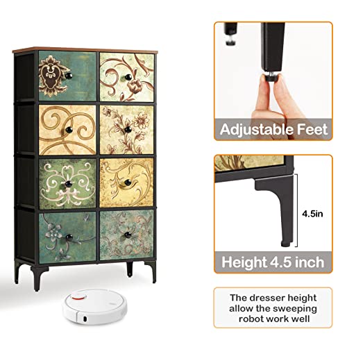 AOPSEN Tall 8 Drawer Dresser and 9 Drawer Dresser for Bedroom Set