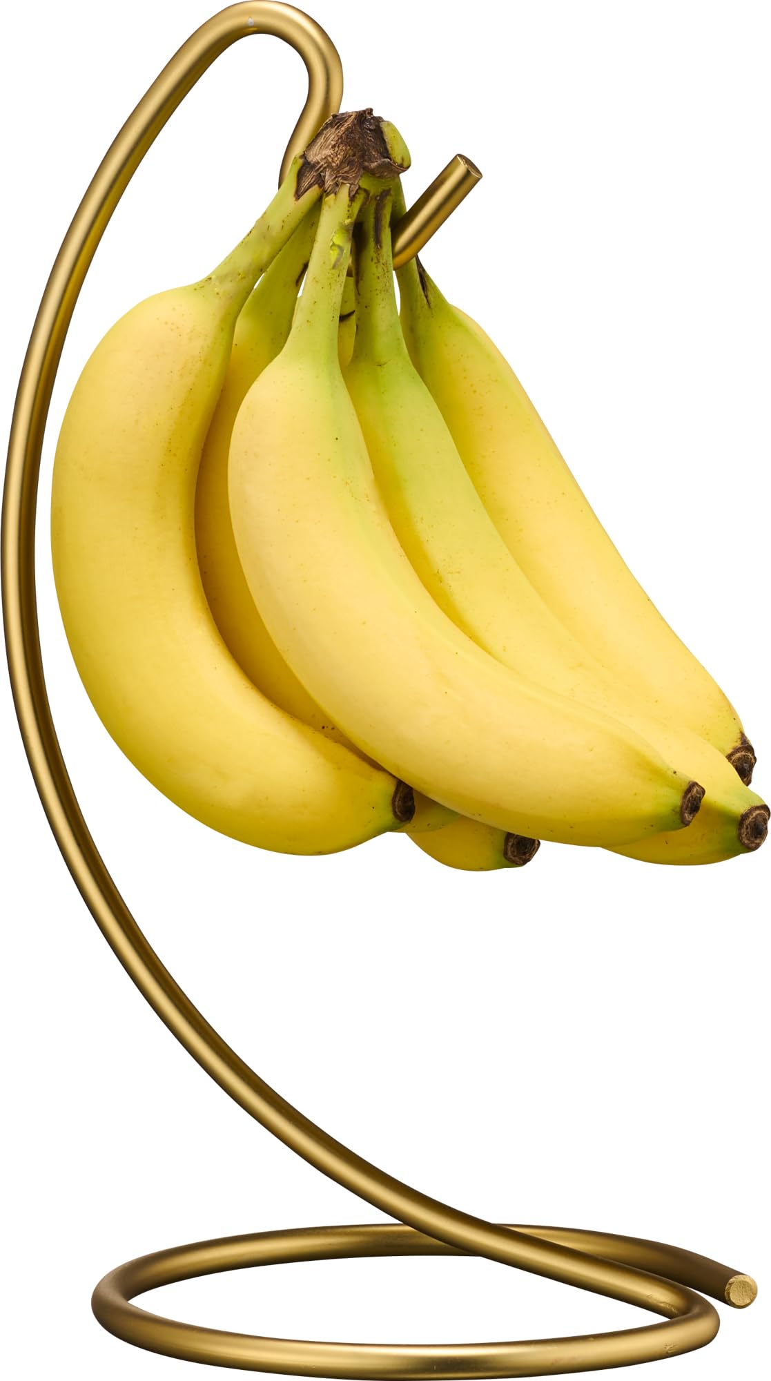 Homeries Banana Holder Modern Banana Hanger Tree Stand Hook for Kitchen Countertop, Brushed Brass Banana Stand