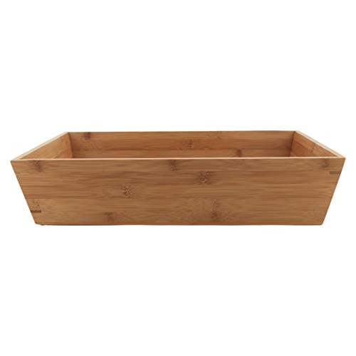 G.E.T. BAMTRY-02 Rectangular 4" Deep Bamboo Serving Tray, 18" x 12"