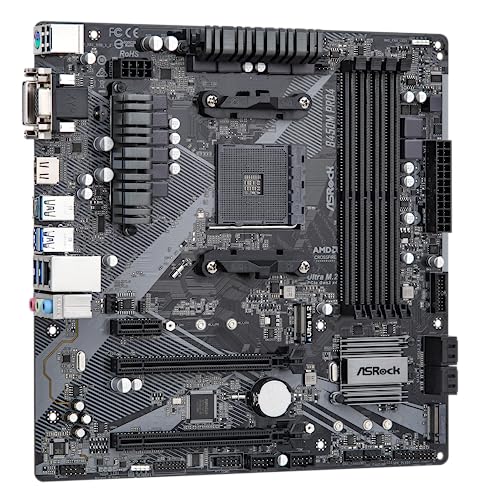 ASROCK B450M PRO4 R2.0 Socket AM4/ AMD B450/ DDR4/ SATA3&USB3.2/ M.2/ Micro ATX Motherboard