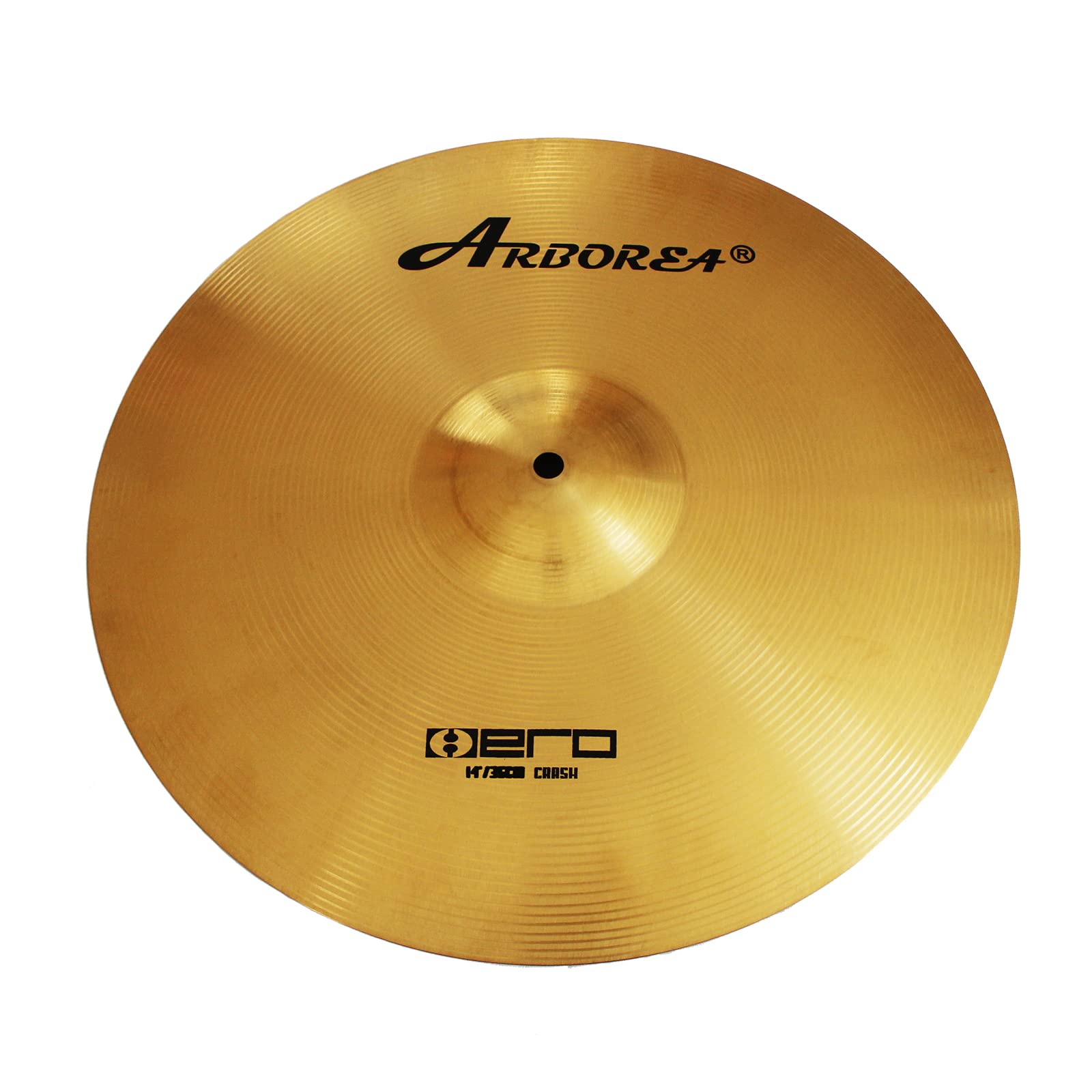 Arborea Brilliant Finish 14" Crash Cymbal Bright Sound Drum Practice Cymbal for Drum Set
