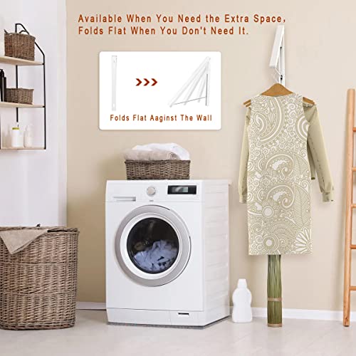 Anjuer Folding Clothes Hanger Wall Mounted Retractable Clothes Rack, Aluminum, Easy Installation, White