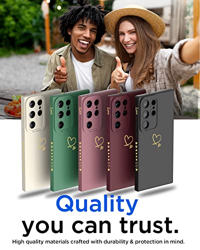 AICase for Samsung Galaxy S23 Ultra Heart Case for Women with Full Camera Lens Protection,Silicone Girly Cute Side Soft Slim Shockproof Protective Cover for Samsung Galaxy S23 Ultra 6.8" 2023_5