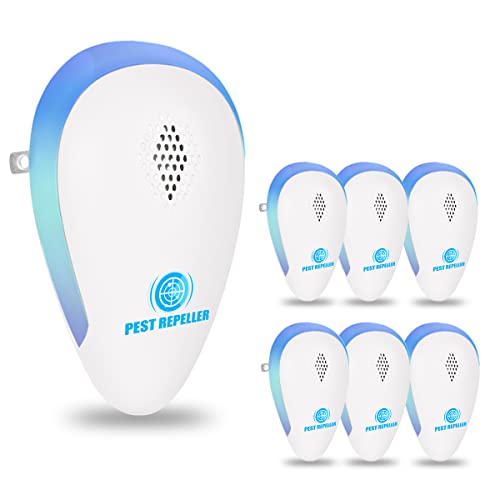 Avantaway Ultrasonic Pest Repeller, Indoor Pest Control for Mosquito, Mouse, Cockroach, Bug, Roach,Upgraded Electronic Plug-in Insect Repellent for House, Garages, Warehouses, Offices, Hotel,6 Pack