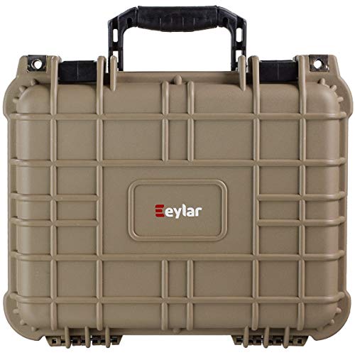 Eylar Protective Camera Hard Case Water & Shock Proof with Foam 13.37 inch 11.62 inch 6 inch Tan (Tan)
