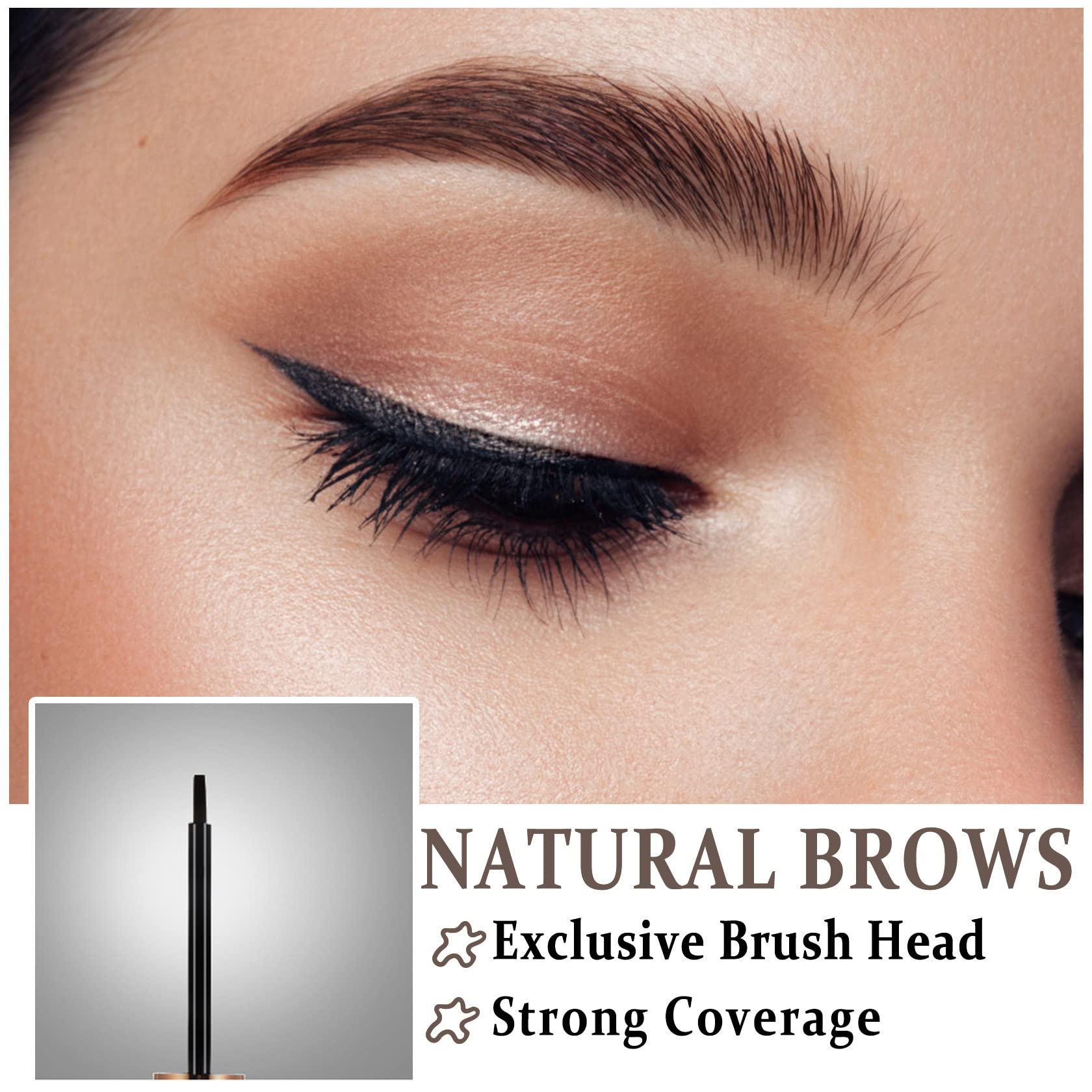 2PCS Peel Off Tattoo Eyebrow Gel, Long Lasting Waterproof Eyebrow Tattoo Makeup,Natural Elegant Eyebrow Tattoo Peel Off for Woman Girls - Brown