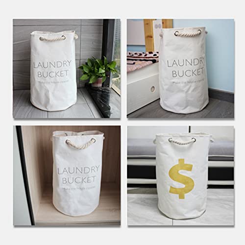 AOKID Collapsible Laundry Baskets with Drawstring Handles, Large Capacity Laundry Hamper Lightweight Storage Basket for Bedroom Bathroom A