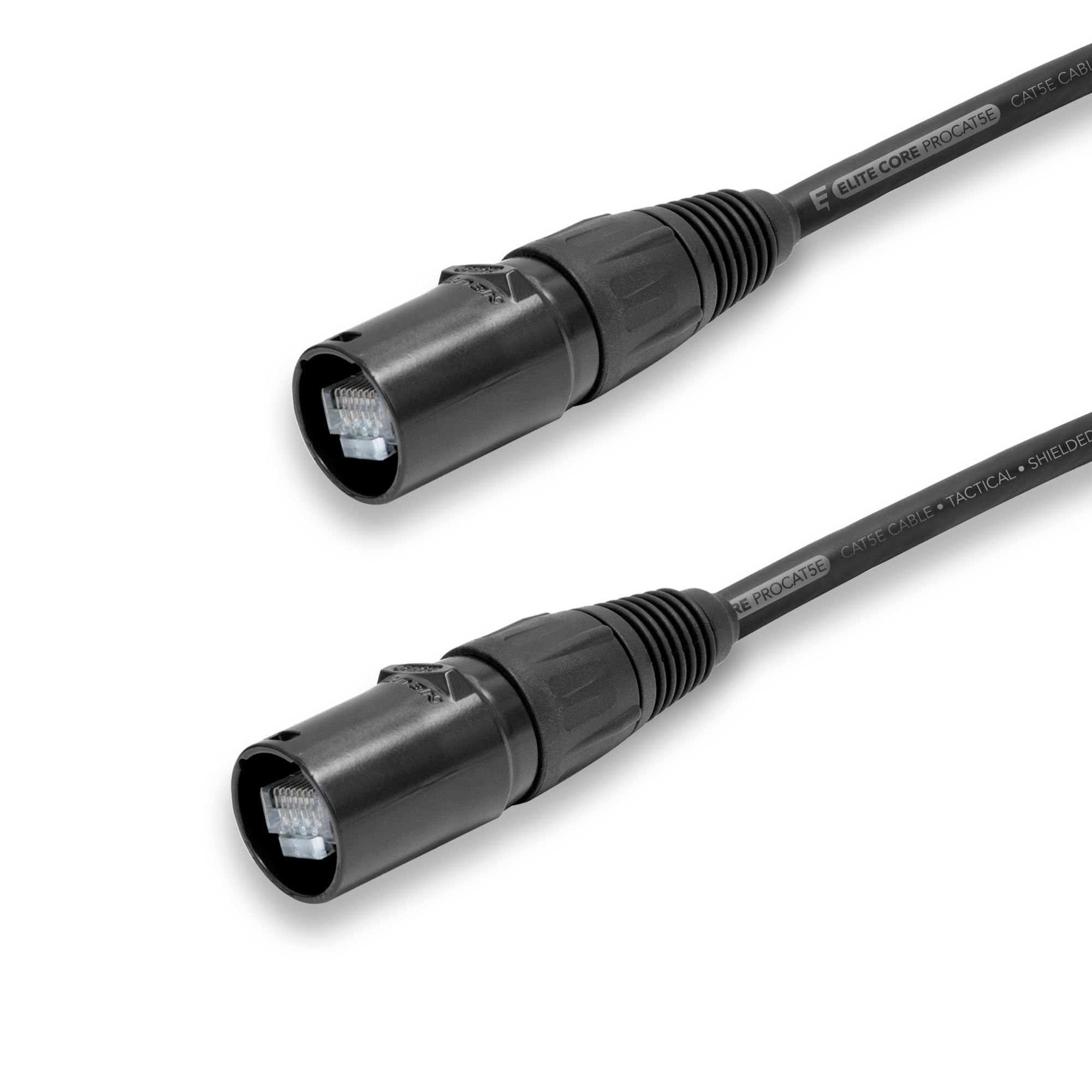 Elite Core PROCAT5E | Ultra-Flexible Shielded CAT5E | Tactical Ethernet Connectors | 50' ft, 50 (PROCAT5E-S-EE-50)