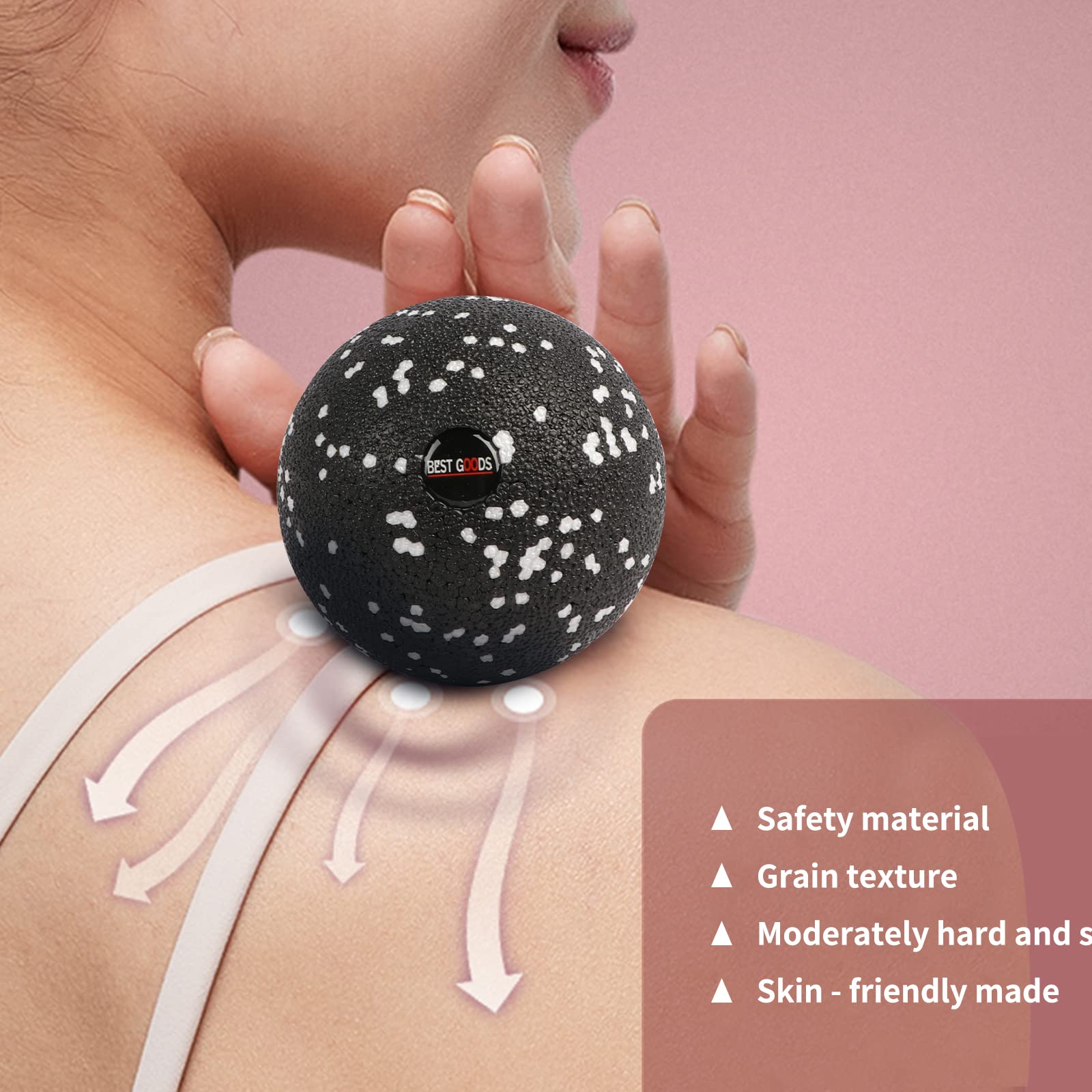4 in 1 Foam Roller Set, High Density Back Roller, Core Muscle Roller Stick, Plantar Fasciitis Ball, Peanut Massage Ball for Back Pain Whole Body Deep Tissue Muscle Pilates Physical Therapy Exercise