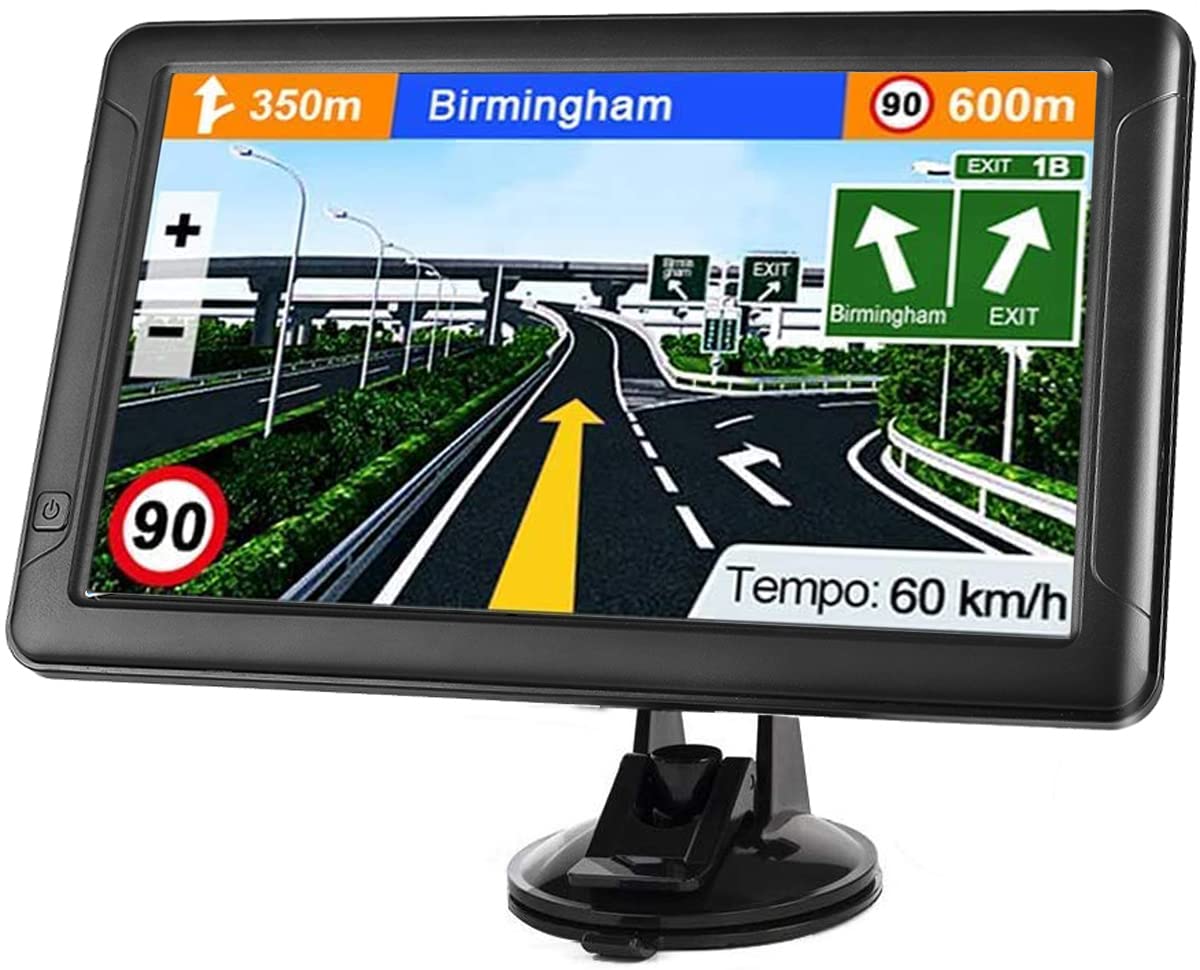 GPS Navigation for Car （9 Inch） Slimline Touch Screen Real Voice Direction ，USA Edition 2025 (Free Lifetime Updates) Turn-by-Turn Voice and Lane Guidance, Speed and Red Light Warning (American Brand)