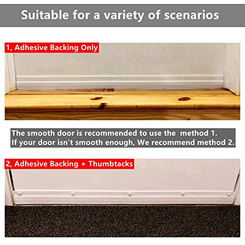 BAINING Door Draft Stopper Sweep, 3 Inches Widening Door Bottom Seal Strip Under Door Noise Blocker for Interior Doors Insulation and Soundproofing, 3β W x 39β L Black (2019 New Upgrade)