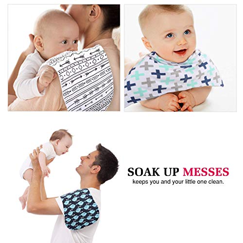 Zooawa 5 Pack Baby Burp Cloths, Multi-use and Absorbent Burp Set Christmas Soft Large Burping Towels Bib with Waterproof Layer for Baby Girls Boys, Color C