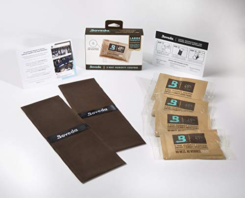 Boveda Large Starter Kit for Music: 2 Double Fabric Holders β 4 Standard Size 49% RH Boveda For a Wooden Instrument β Improves Efficiency of Boveda Two-Way Humidity Control In an Instrument Case